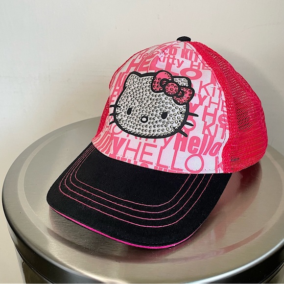 Hello Kitty | Accessories | Girls Hello Kitty Rhinestone Trucker Hat ...